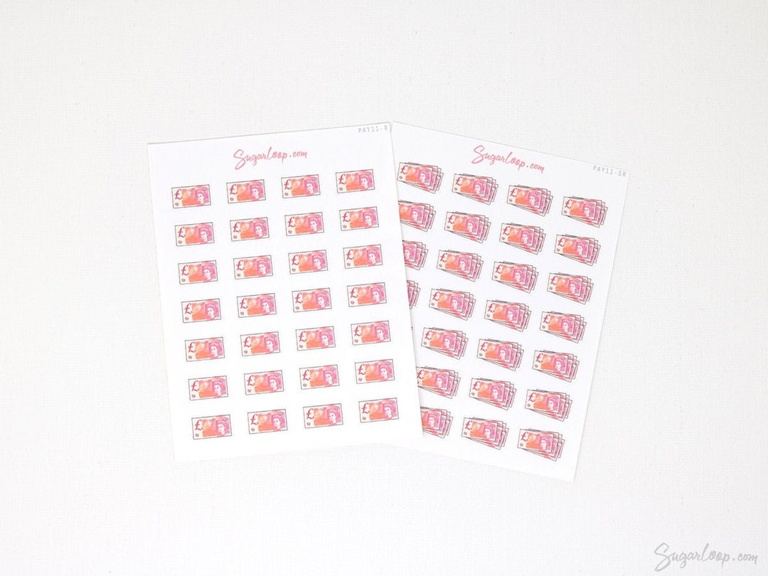 Payday Pay Wage Bujo Planner Stickers: UK Pound Sterling Pay Day Money ...