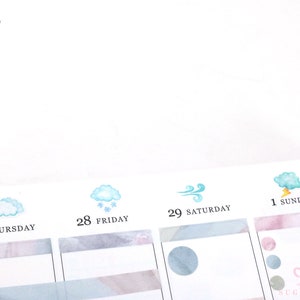 Windy Watercolor Weather Bujo Planner Stickers | Icon Trackers Season ...