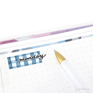 Days of the Week Black Cursive Script Bujo Planner Stickers: 1.25" (31 ...