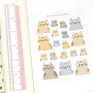 Cute Kawaii Cat Functional Sticker Labels for Bujo Planner Stickers ...