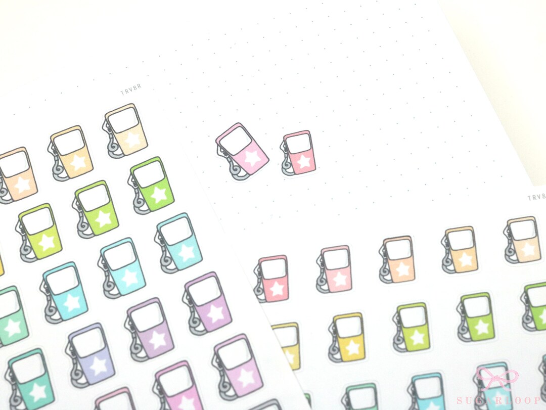 Cute Kawaii Doodle Gas Pump Petrol Bujo Planner Stickers: Vintage Style ...