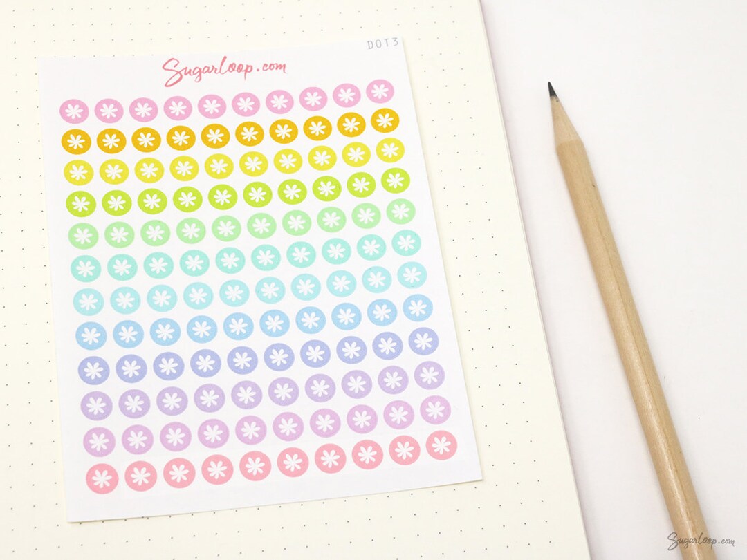 Mini Tiny Dots Round Asterisk Circle Bujo Planner Stickers: 0.256 Mm ...