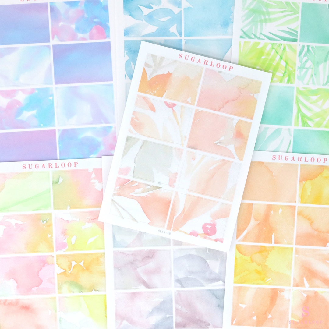 Watercolor Art Planner and Journal Stickers: Half Box, Functional Paper ...