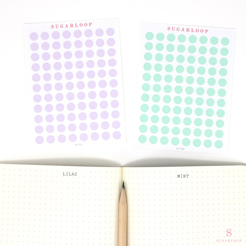 Pastel Rainbow Dot Planner and Journal Stickers: Rainbow Bullet Points ...