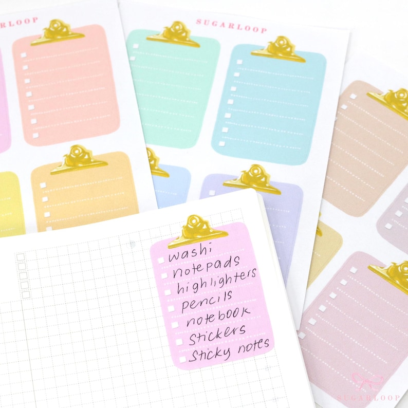 Clipboard Planner and Journal Stickers: Pastel, Journaling, Color Code ...