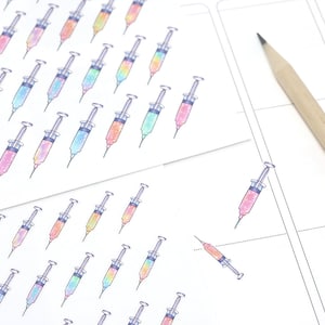 Syringe Stickers for Planners & Journals | Nurse Diabetes Vaccination ...