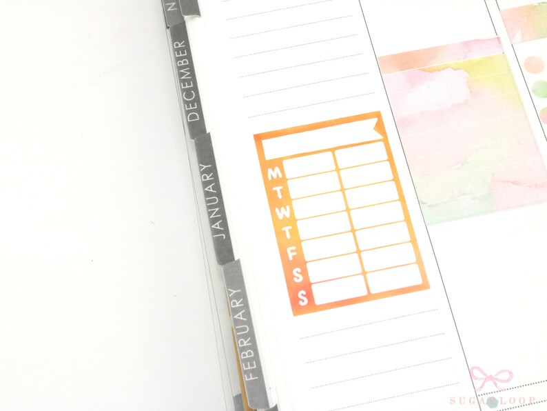 Watercolor Weekly Habit Tracker Planner and Journal Stickers: WHT ...