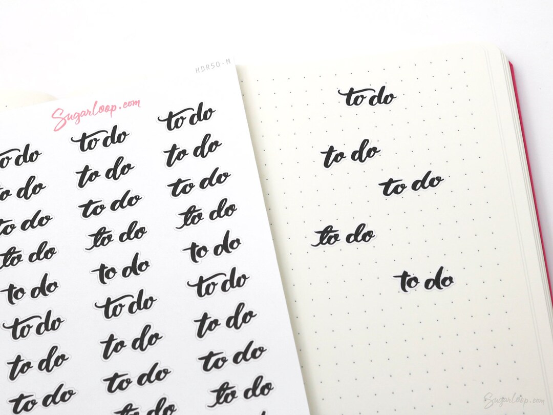 To Do Script Hand Lettering Header Bujo Planner Stickers: - Etsy