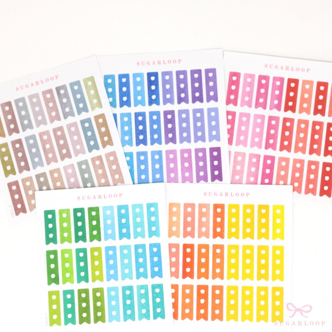 Watercolor Checklist Strips: Planner & Journal Stickers - Etsy