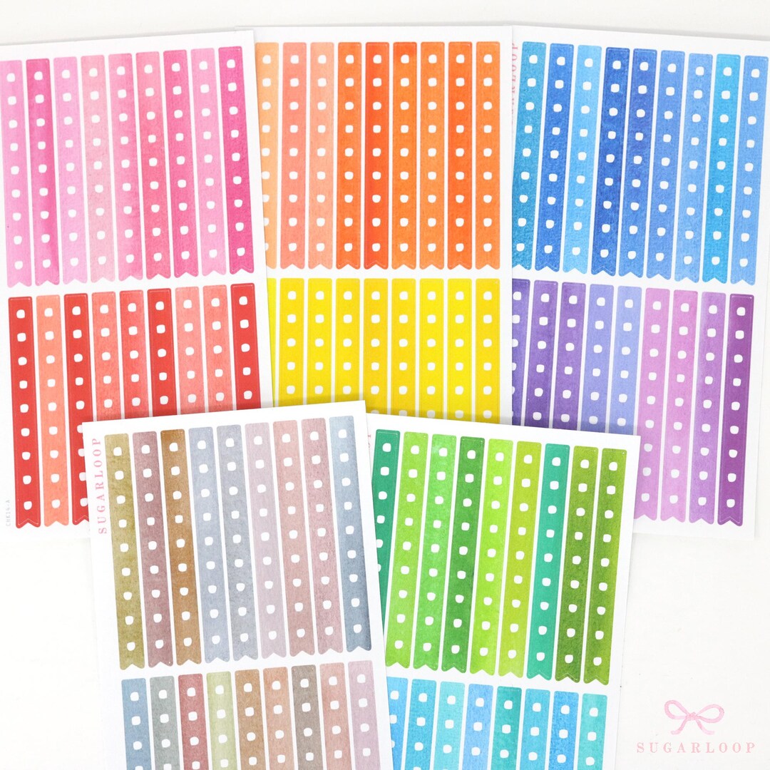 Checkbox Checklist Strip Strickers for Planners & Journals | Watercolor ...