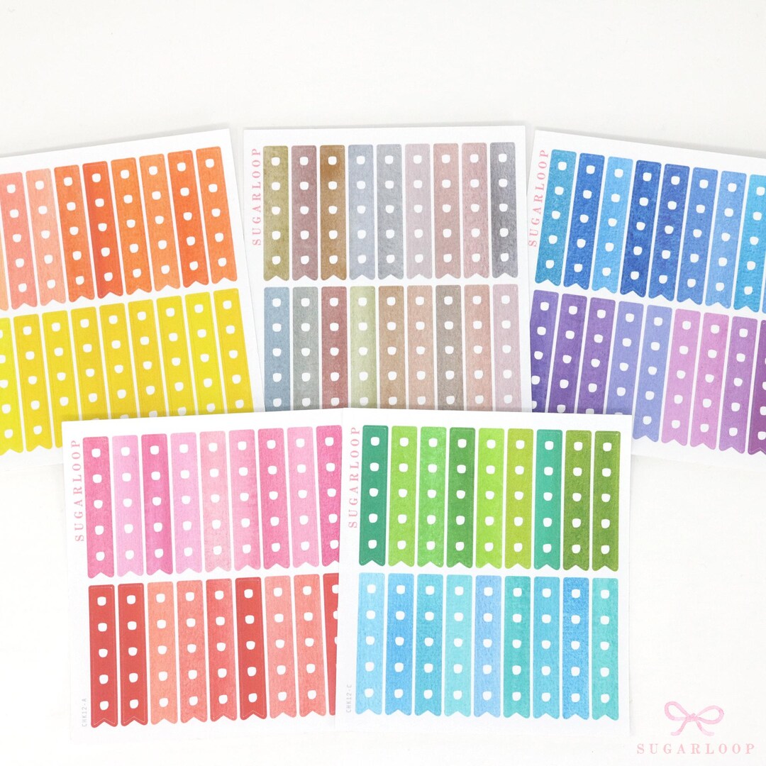Checkbox Checklist Strip Stickers for Planners & Journals | Watercolor ...