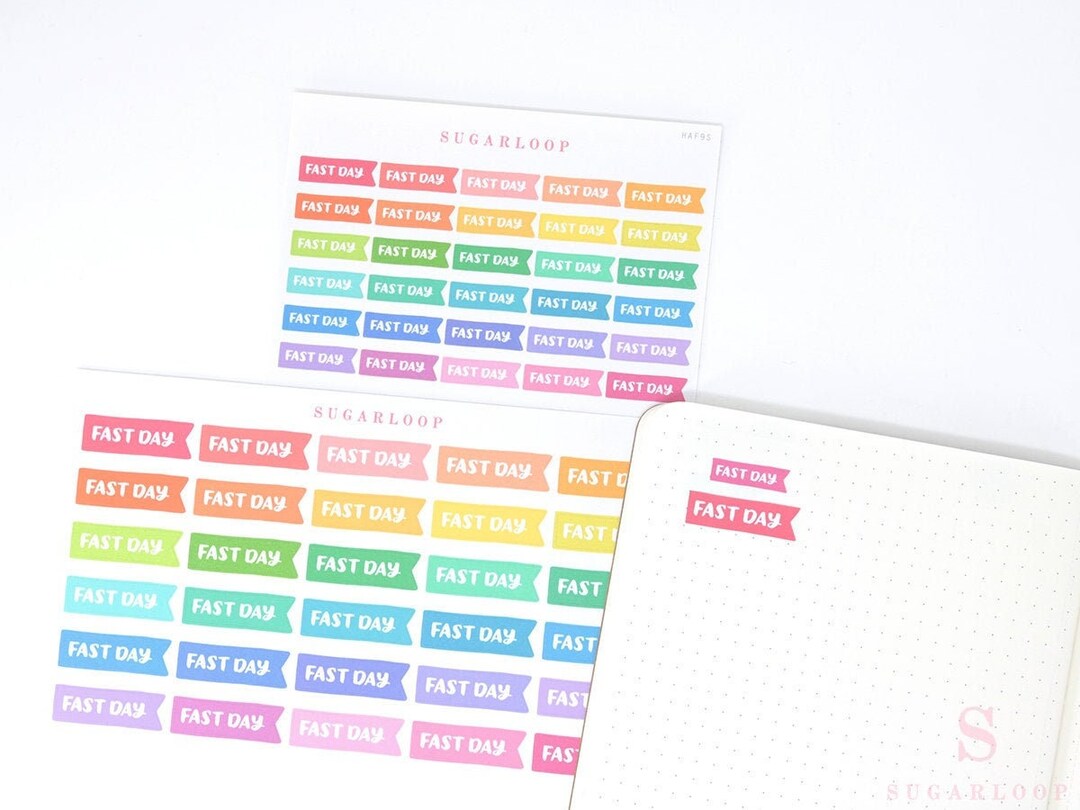 Fast Day Planner and Journal Stickers: Health, Fitness, Intermittent ...