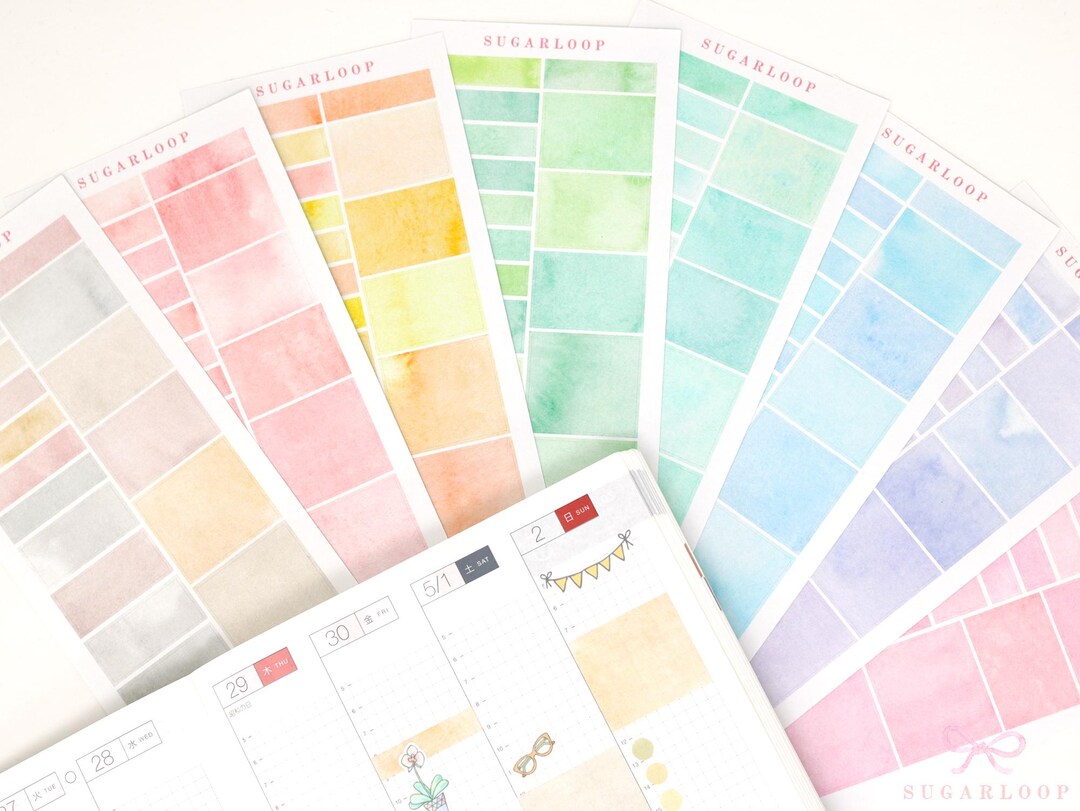 Appointment Boxes Labels Planner Stickers for Vertical Planning in Hobonichi Cousin Weekly Pages ...