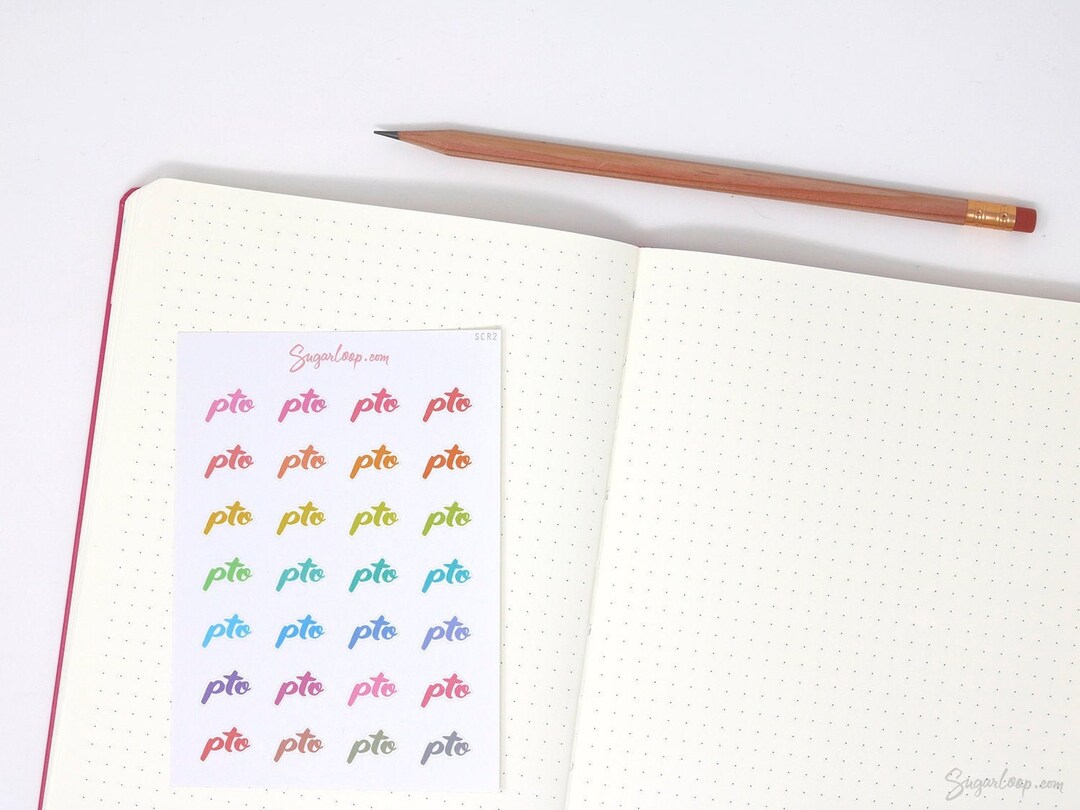 PTO Paid Time off Work Office Holiday Vacation Bujo Planner Stickers ...