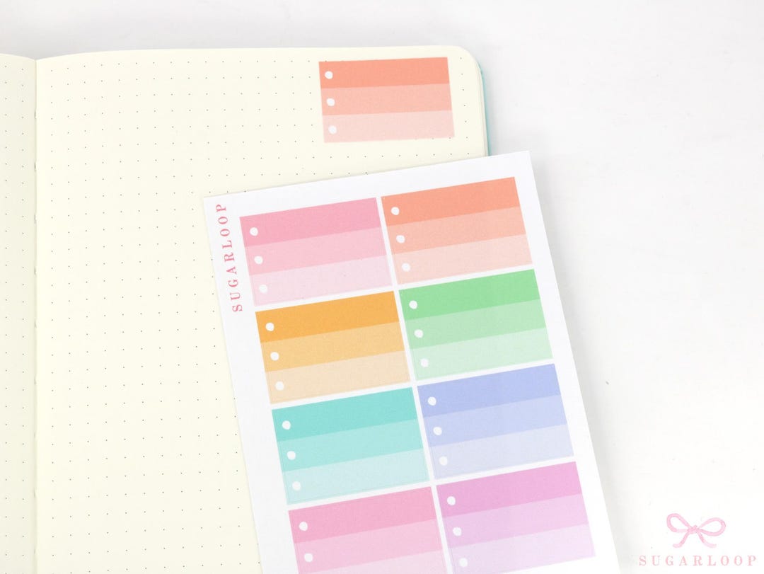 Half Box Ombre Checklist Planner & Journal Stickers | Bullet Point, Dot ...