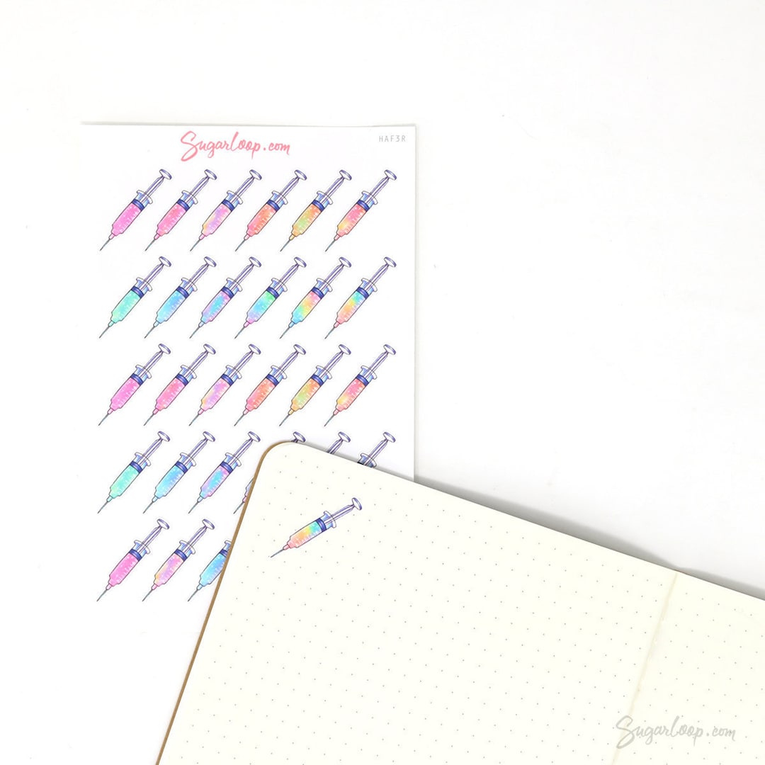 Syringe Stickers for Planners & Journals | Nurse Diabetes Vaccination ...