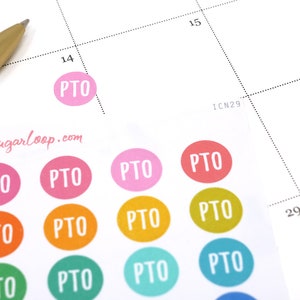 PTO Planner and Journal Stickers: Rainbow Vacation Day off Icons - Etsy
