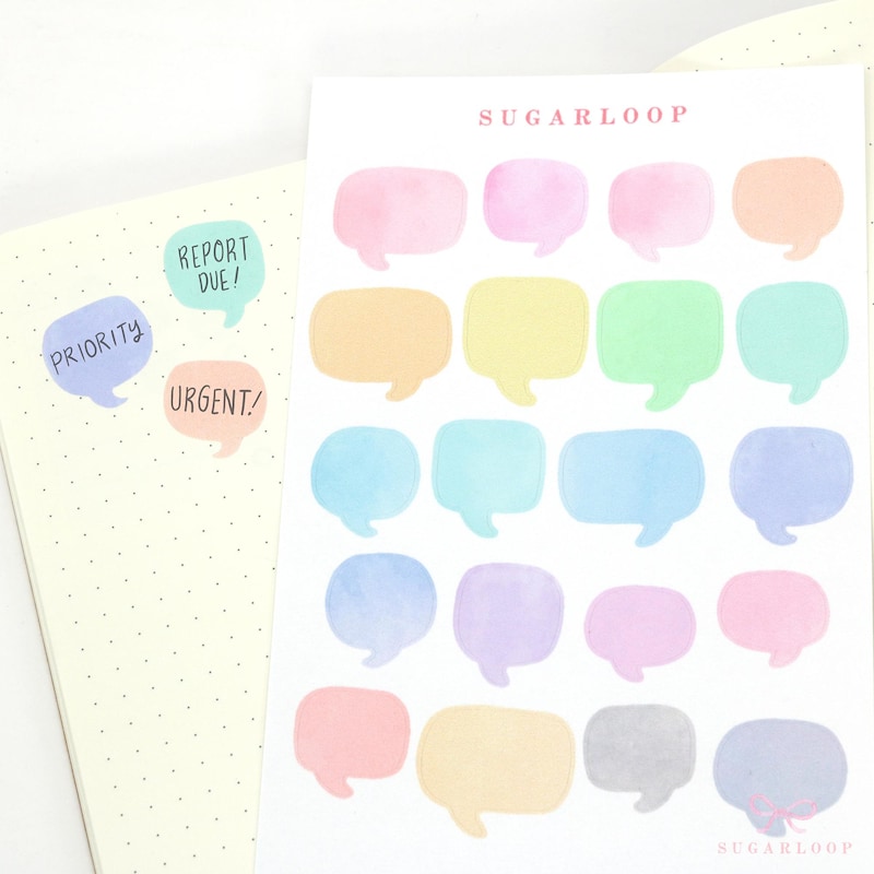 "speech Bubble Stickers" - Etsy