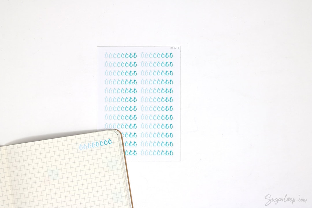 Water Drop Hydration Habit Tracker Stickers for Planners and Journals ...