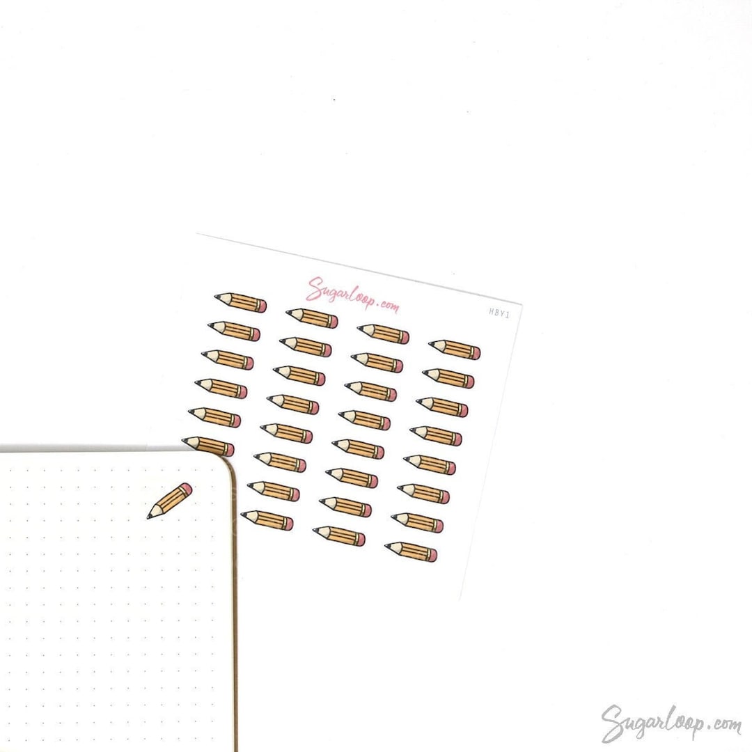 Cute Kawaii Pencil Bujo Planner Stickers Teacher School Work Office ...