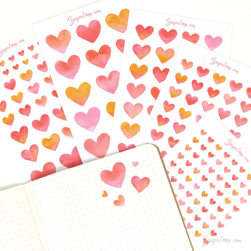 Heart Stickers - Etsy