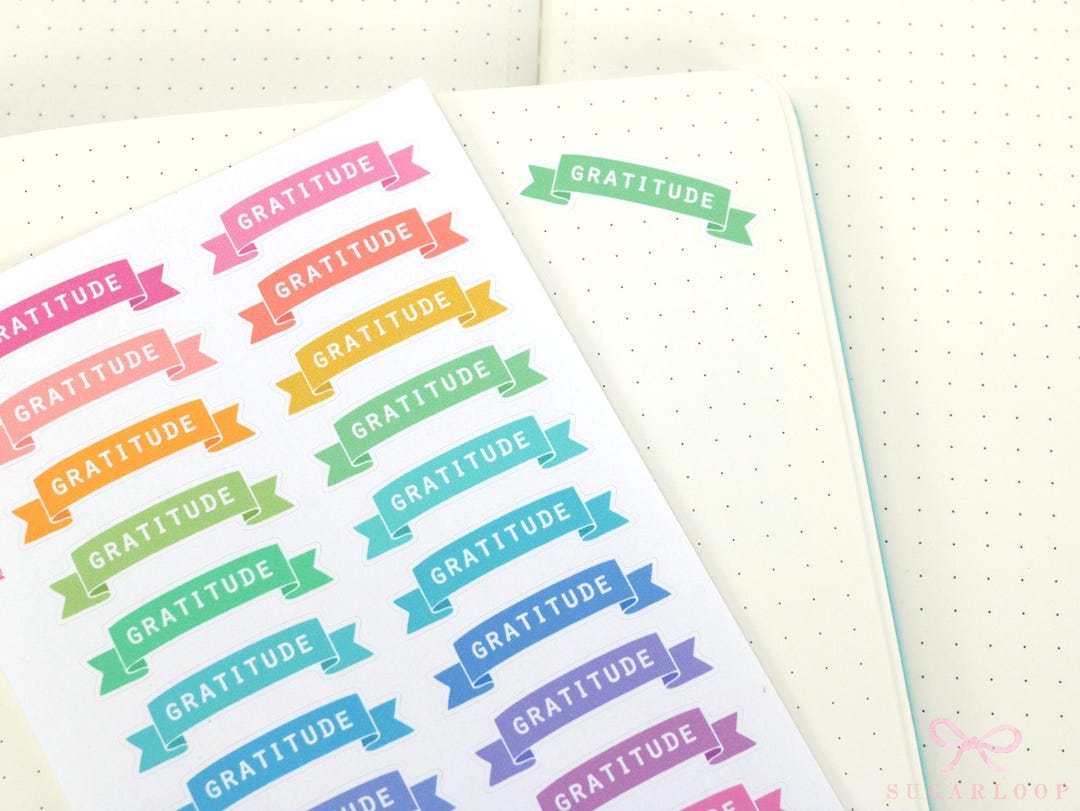 Gratitude Pastel Banner Planner and Journal Sticker Sheet: Journaling ...