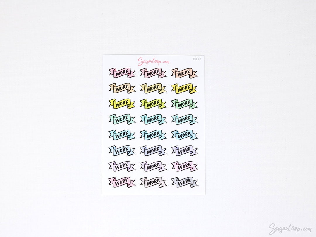 Work + Personal Header Stickers for Planners & Bujo Journals: Pastel ...