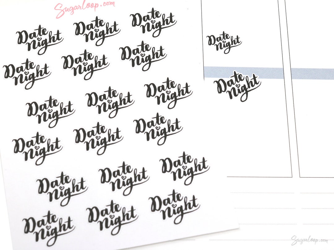 Date Night Script Bujo Planner Stickers: Neutral Dinner Breakfast Lunch ...