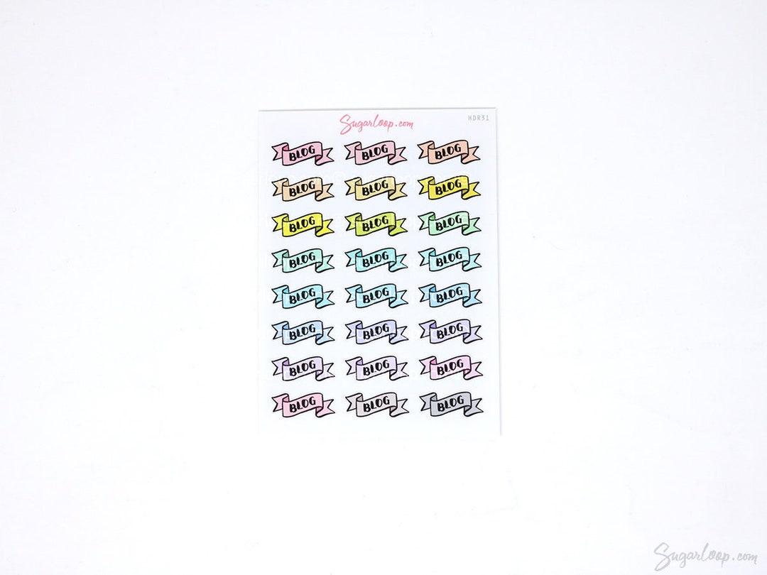 Blog Icon Banner Header Stickers for Planners & Journals: Pastel Work ...