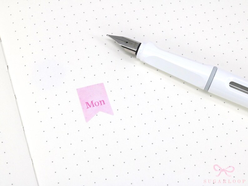 Watercolor Flag Days of the Week Planner and Journal Stickers: Hand ...