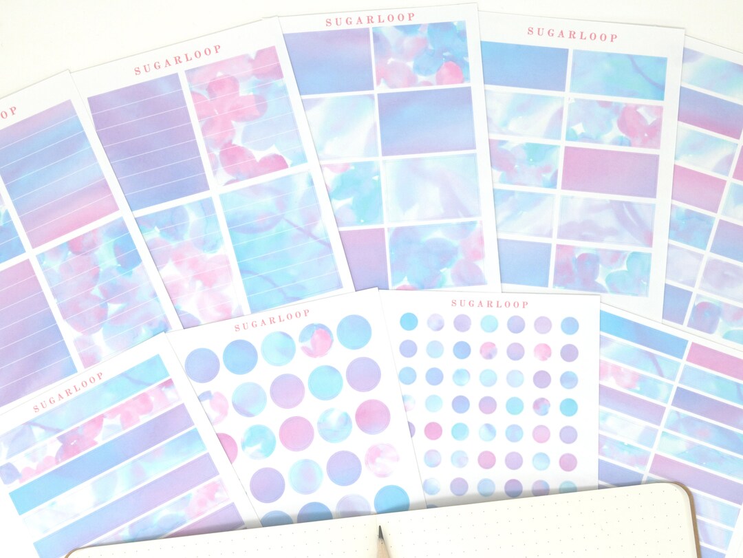 Dots Headers Full Boxes Strips Bujo Planner Stickers: Misty Functional ...