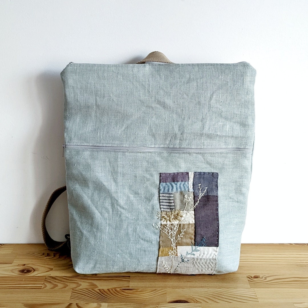 Nature Inspired Backpack Hand Embroidered, Patchwork Women's Backpack ...