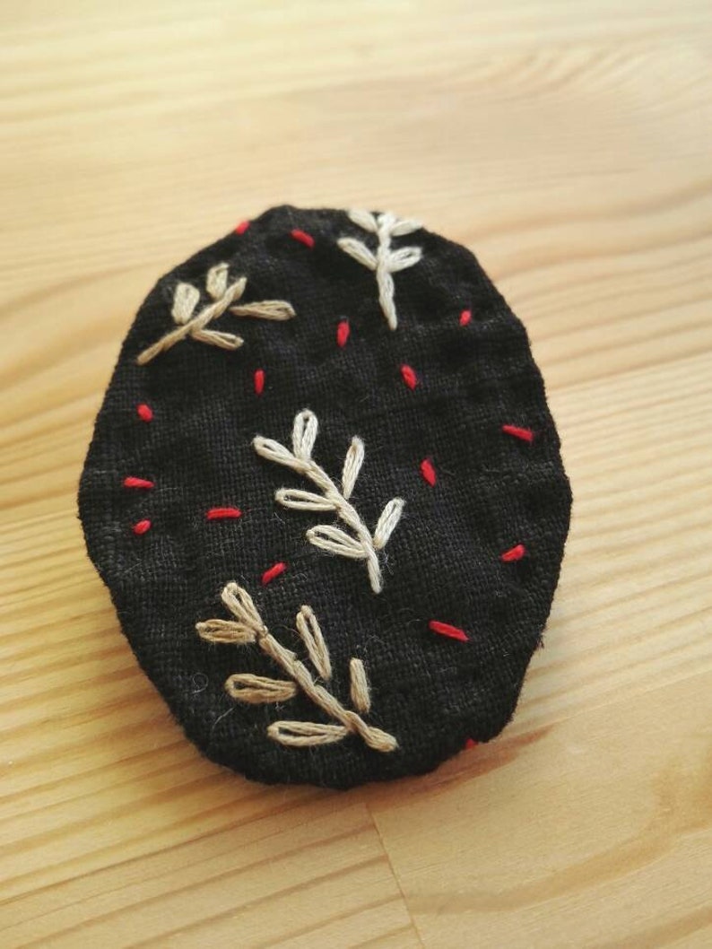 Floral Linen Brooch Hand Embroidered Brooch - Etsy