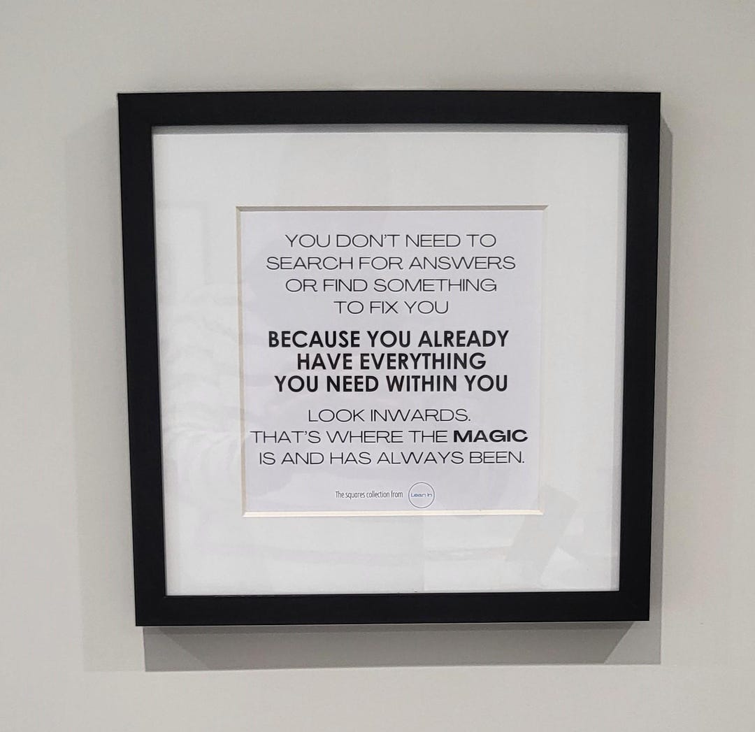 Look Inwards Framed Motivational Wall Art for All Ages Unique and ...