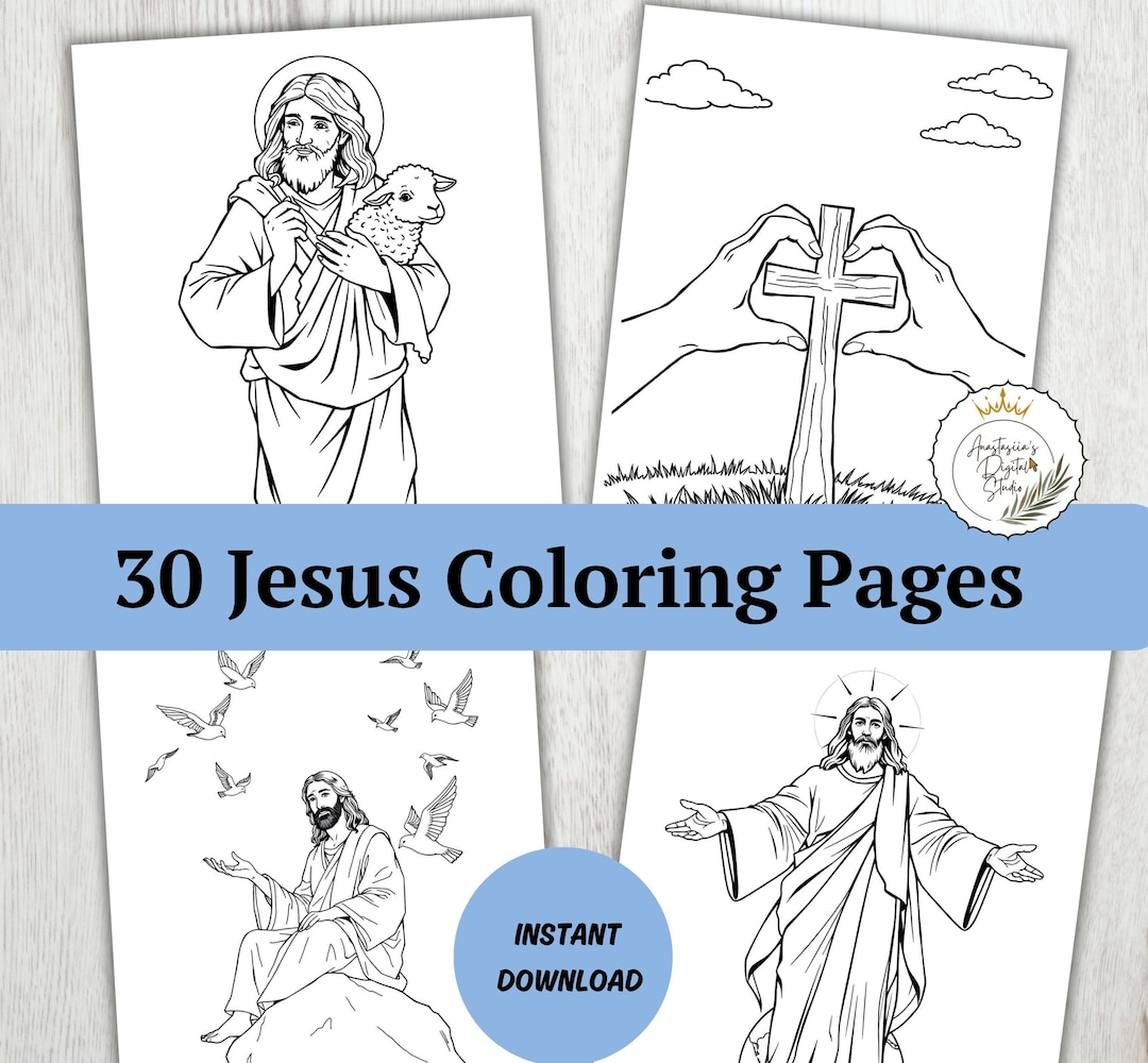 Jesus Coloring Pages | Christian Coloring Book | Bible Verses ...