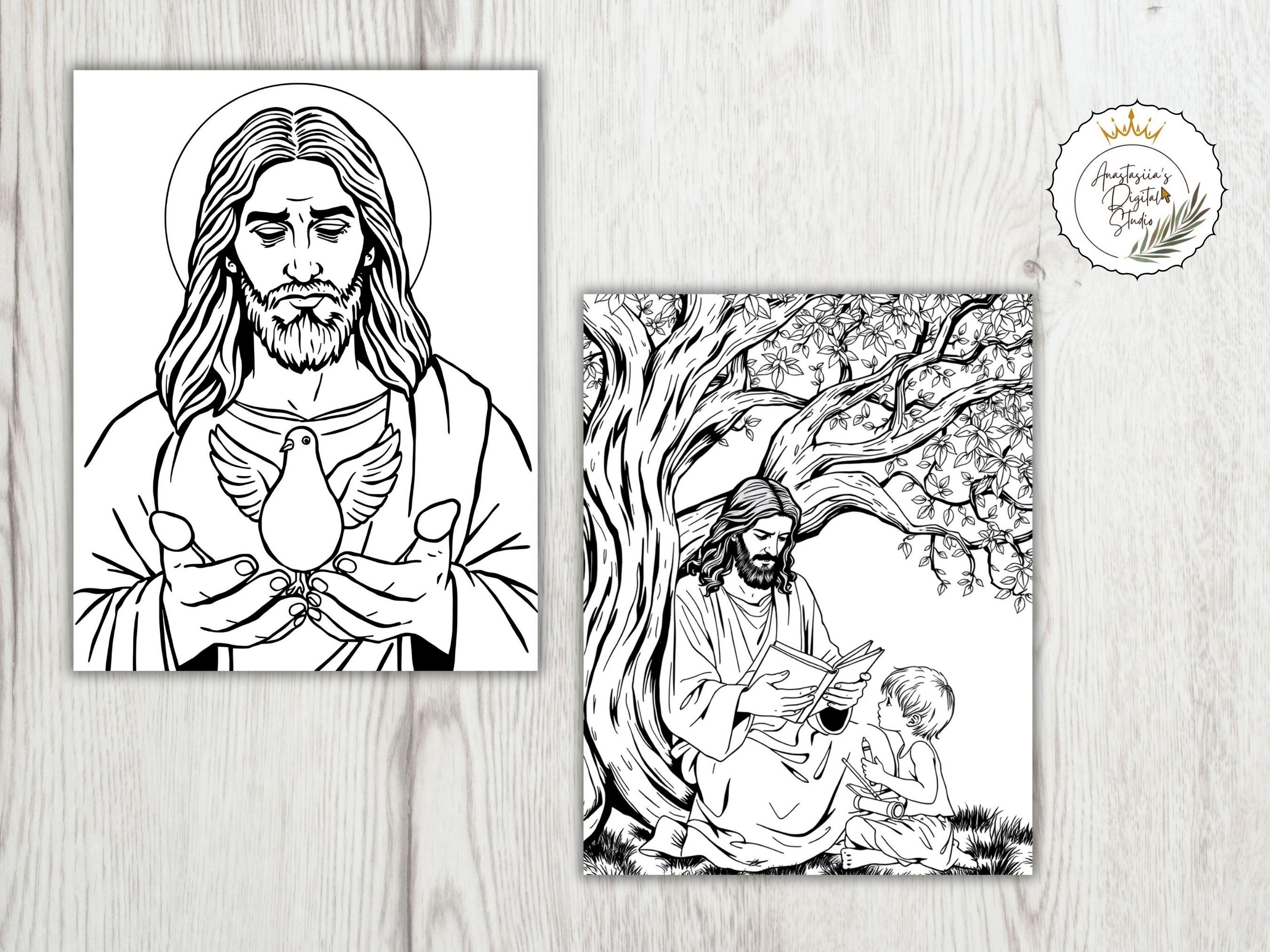 Jesus Coloring Pages | Christian Coloring Book | Bible Verses ...