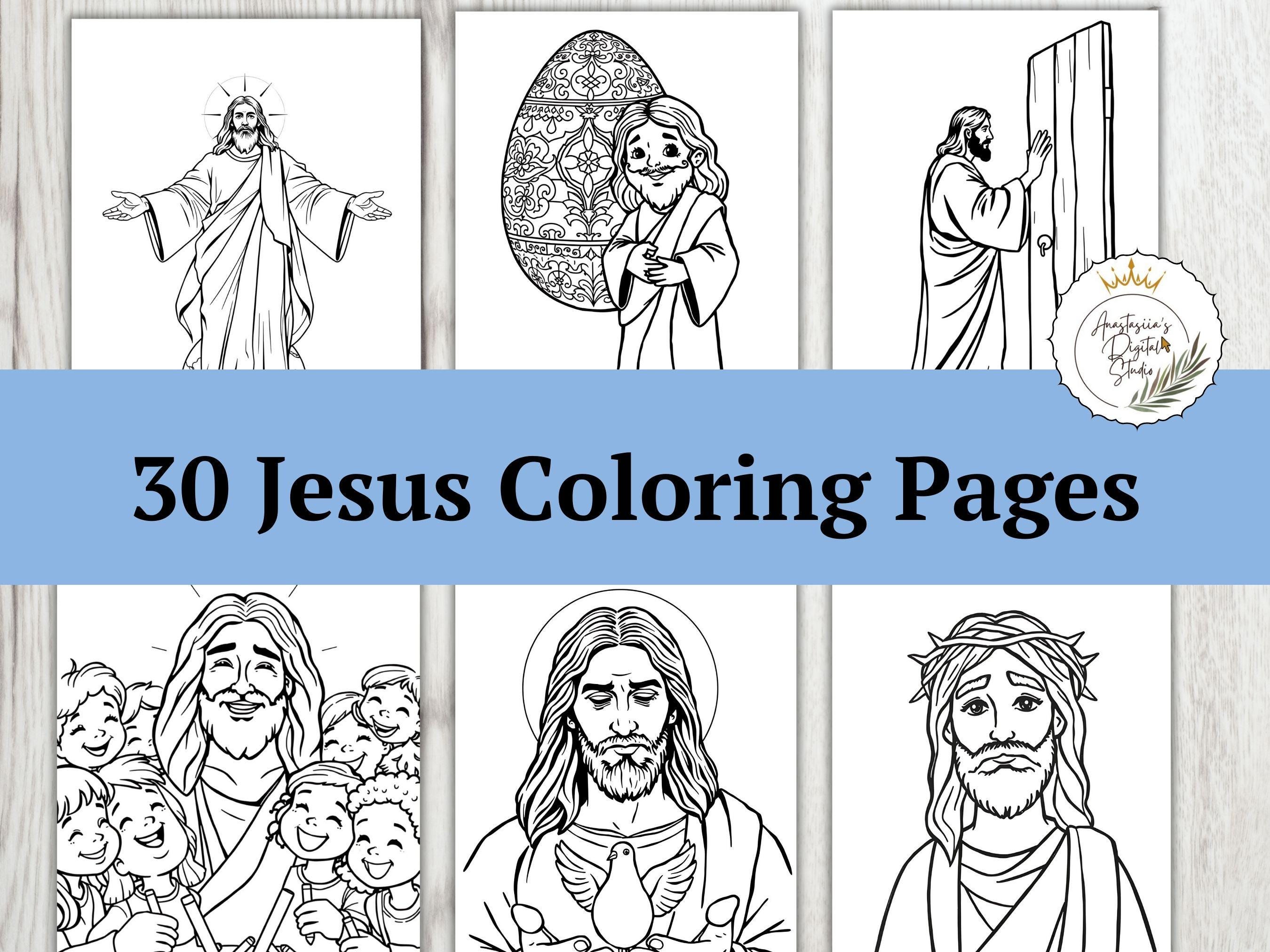 Jesus Coloring Pages | Christian Coloring Book | Bible Verses ...