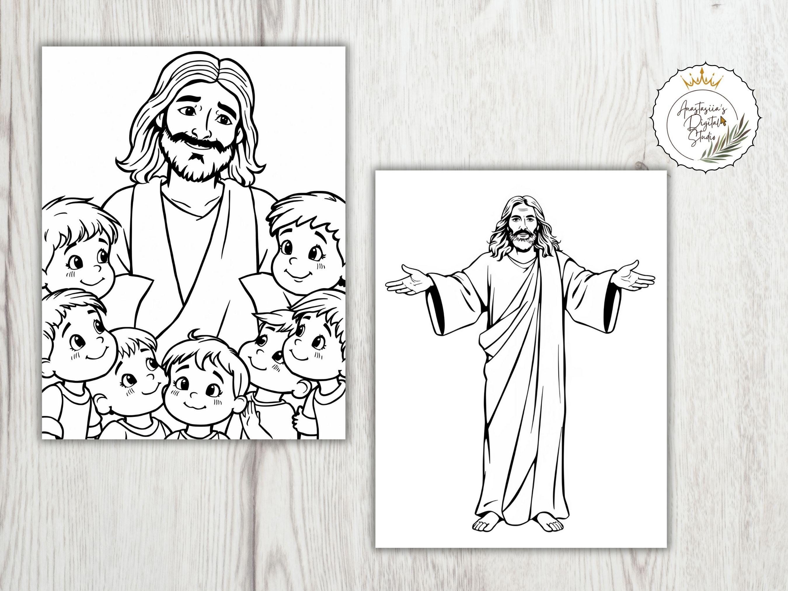 Jesus Coloring Pages | Christian Coloring Book | Bible Verses ...
