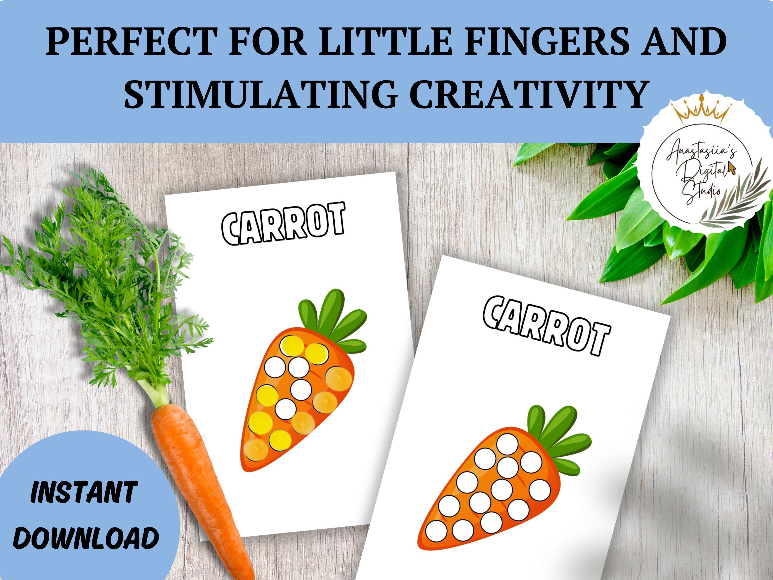 Vegetable Do A Dot Printables for Kids - Fun Educational Activity PDF ...
