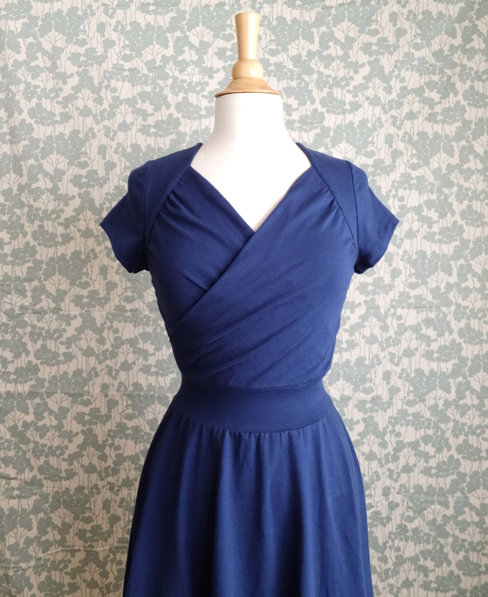 Womens Dress Sweetheart Crossover Stretch Cotton Short Sleeve - Etsy