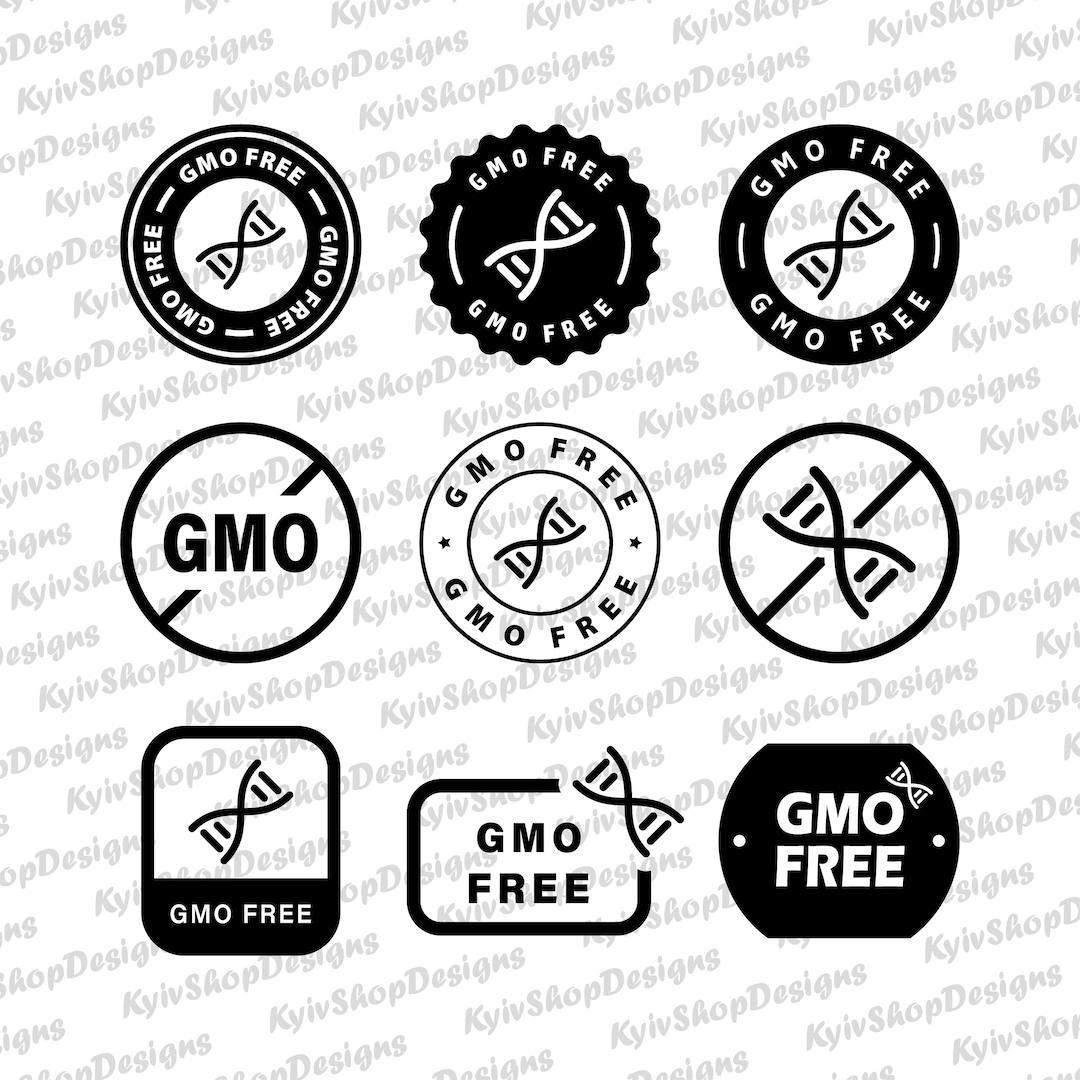 GMO Free Sticker or Label, Svg Bundle Icon Gmo Free Product, Gluten ...