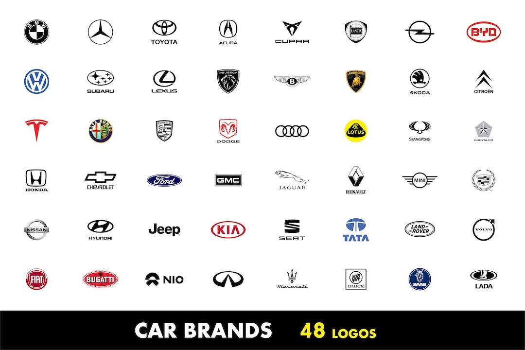 Car Logos SVG, Ai, Png, Dxf, Layered SVG, Cricut, Cut Files, Layered ...