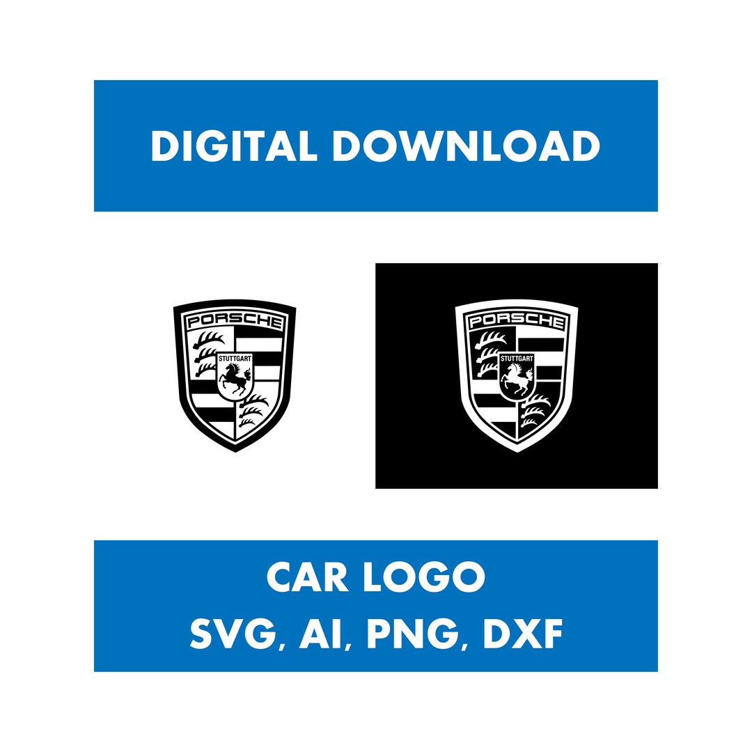 Vehicle Logo Decal, Sticker. Car Logo Svg, Png, AI, Dxf. Porsche Logo ...