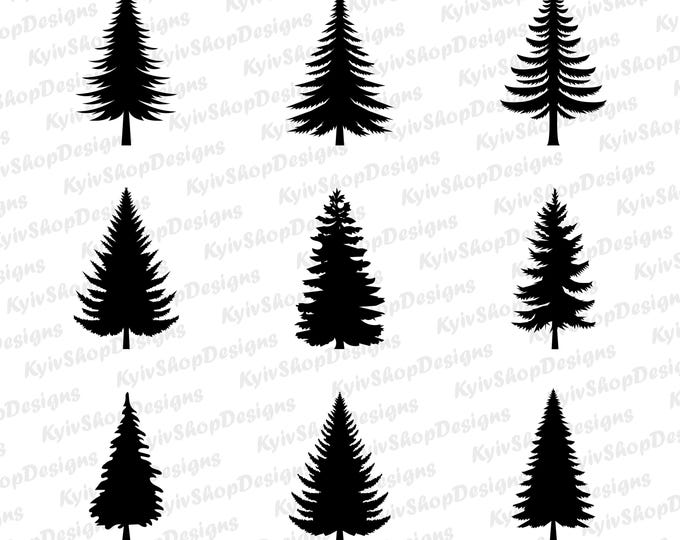 Pine Trees SVG Forest Svg Tree Line Png Pine Tree Silhouette Trees ...