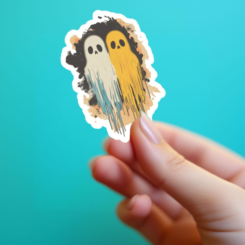 Cute Halloween Ghosts Vinyl Sticker - Peel and Stick Spooky Decal for ...