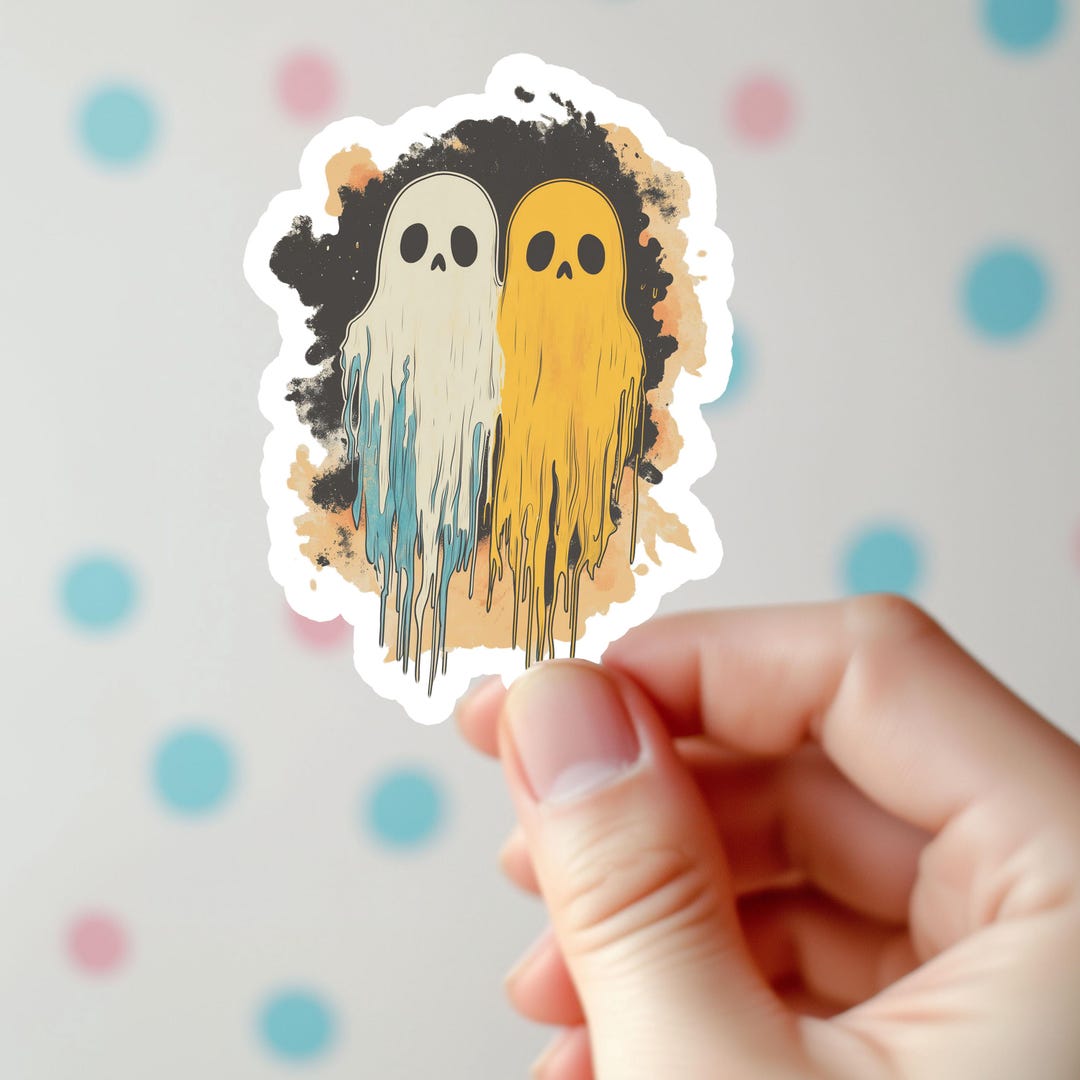 Cute Halloween Ghosts Vinyl Sticker - Peel and Stick Spooky Decal for ...