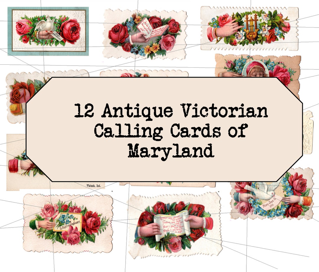 12 Antique Victorian Calling Cards of Maryland Fussy Cut Ephemera - Etsy