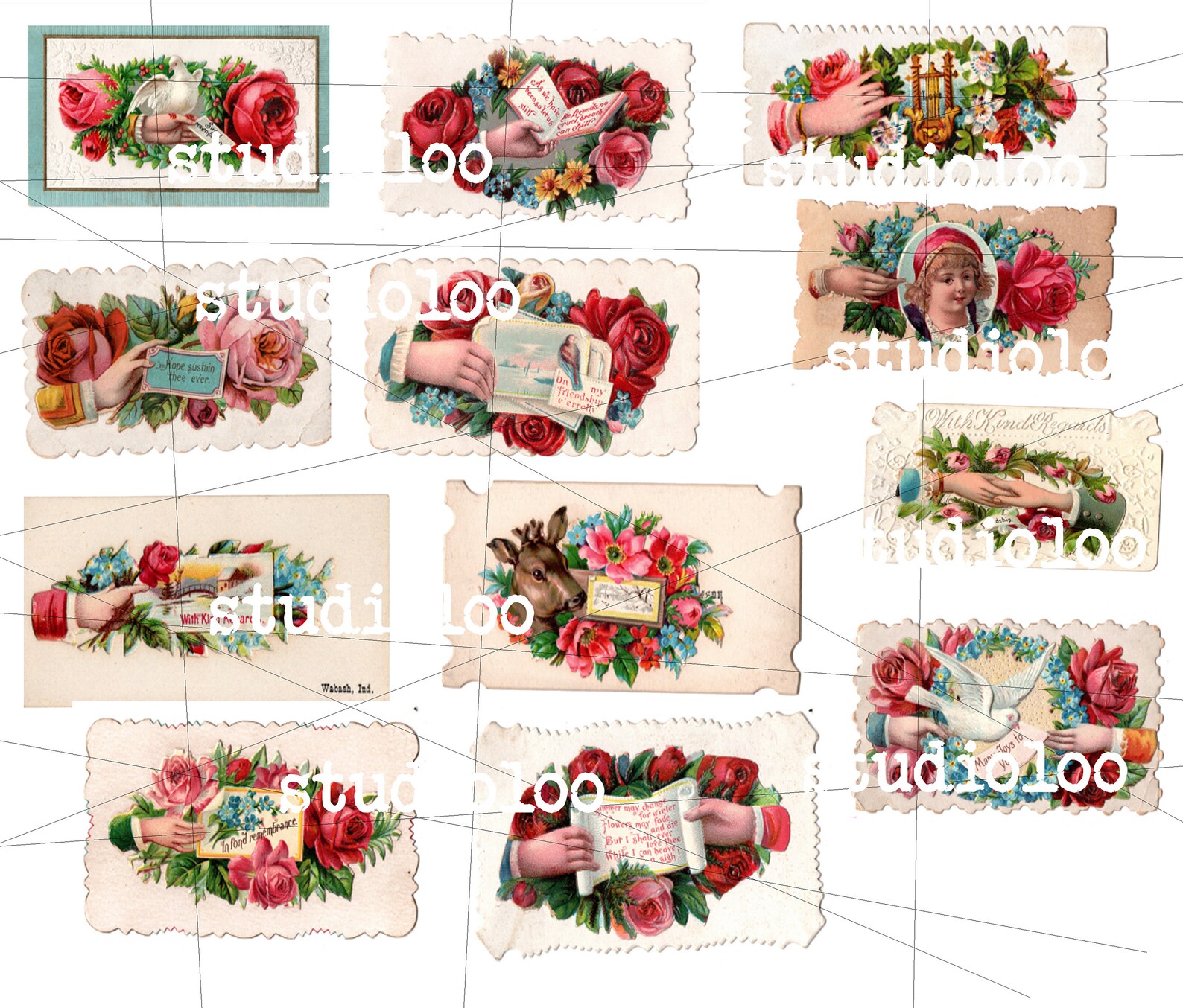 12 Antique Victorian Calling Cards of Maryland Fussy Cut - Etsy