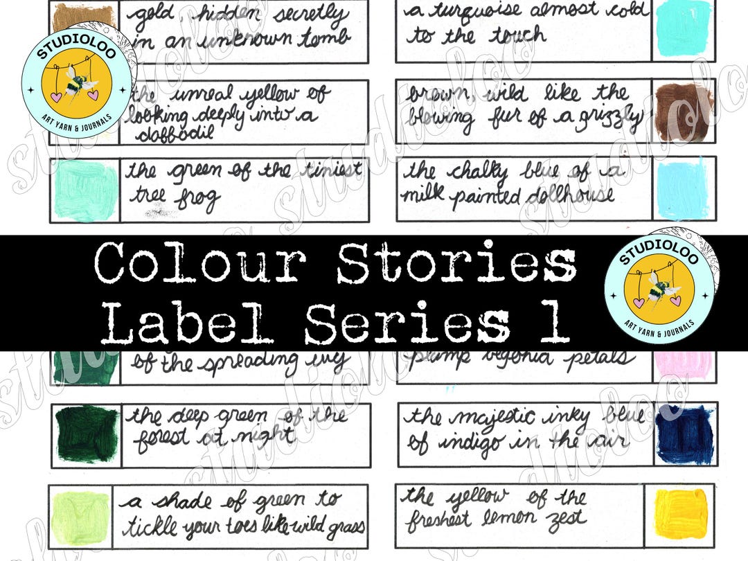 Colour Stories Label Series 1 - Digital Printable Label Sheets - 24 ...