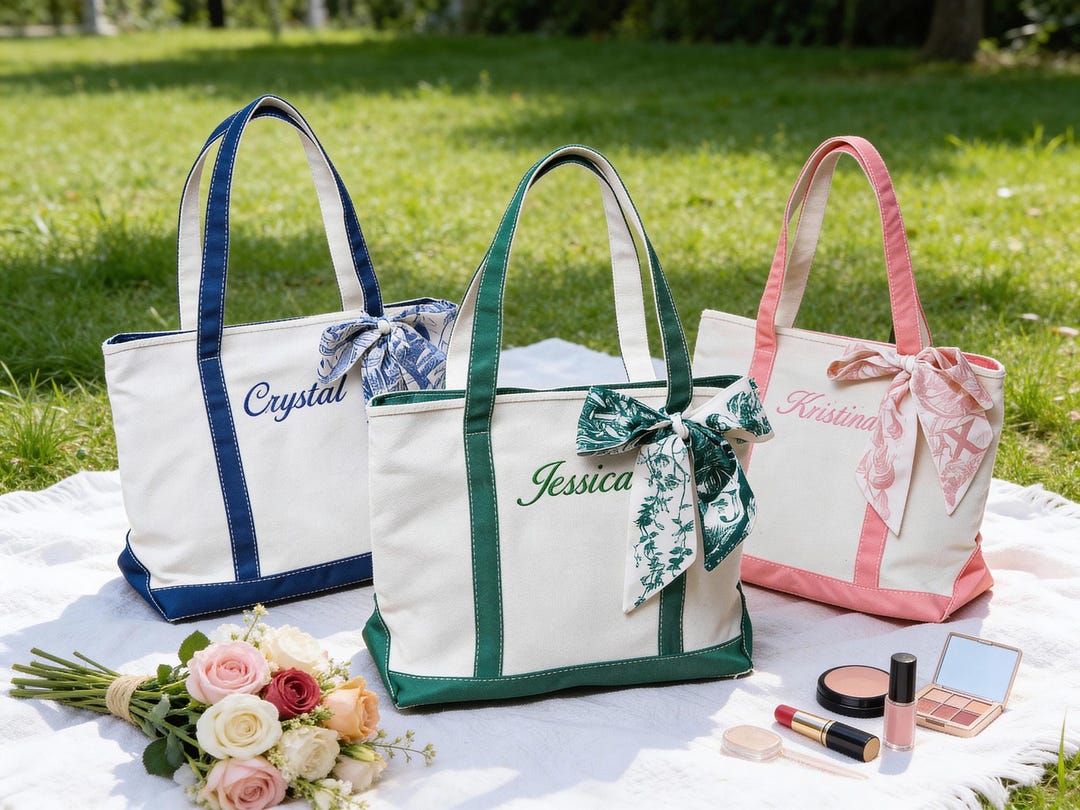Custom Tote Bag,embroidered Canvas Tote Bag,custom Tote Bag With Name ...